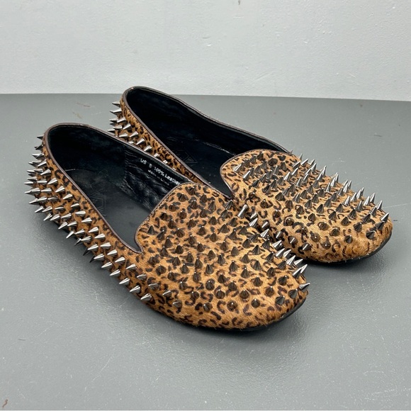 UNIF | Shoes | Unif Hellraiser Spiky Leopard Print Flats | Poshmark